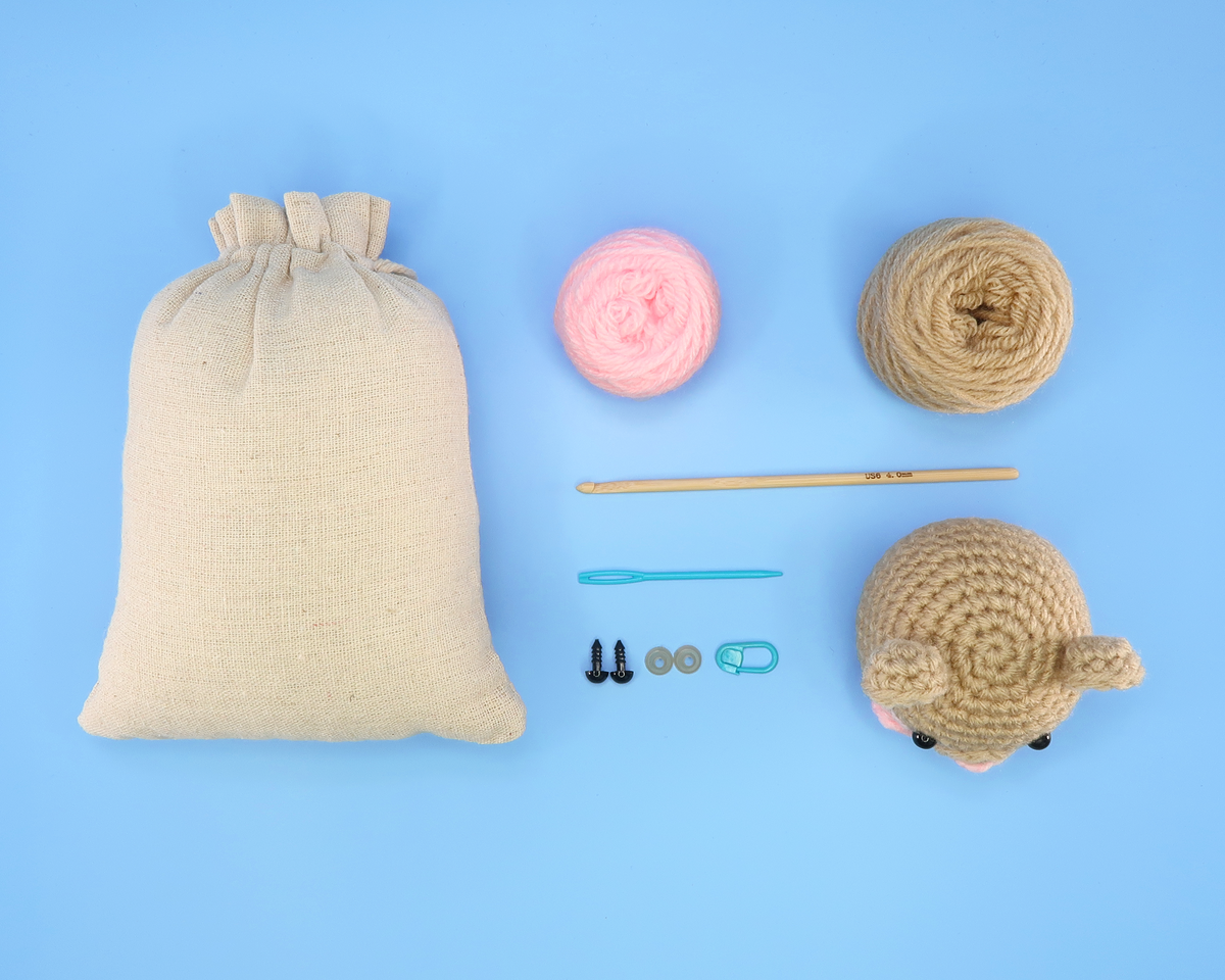 Mouse Crochet Kit & Pattern | Beginner Crochet Kit | Animal Crochet Store